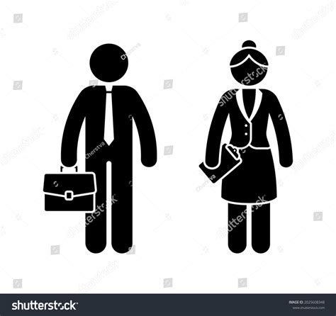 Business Man Woman Stick Figures Wearing Stock Vector Royalty Free