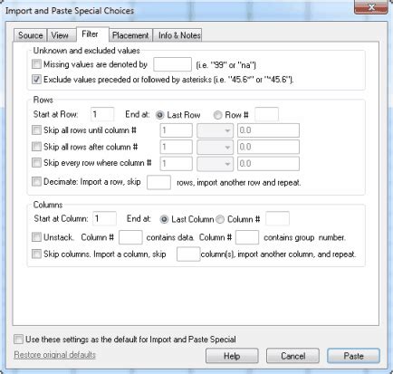 GraphPad Prism 10 User Guide 过滤器选项卡