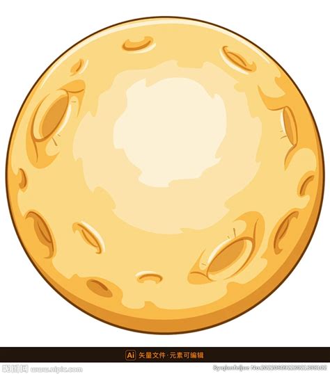 卡通月亮插画 花瓣网