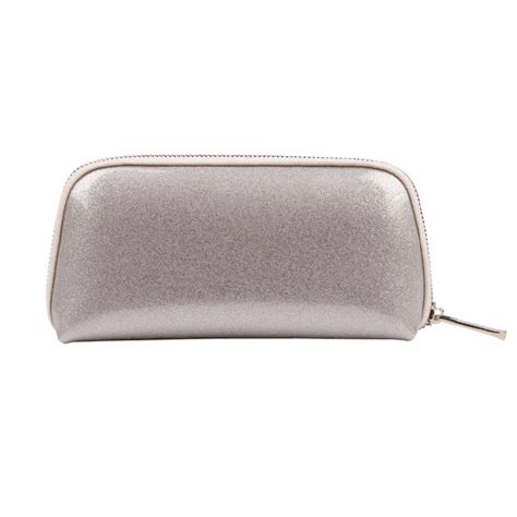 Hight Quality Fashion Silver Pu Leather Cosmetic Bag Women Travel