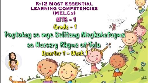 Pagtukoy Sa Mga Salitang Magkakatugma Sa Nursery Rhyme At Tula MELC