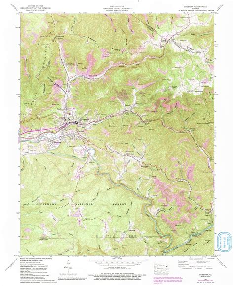 Classic Usgs Coeburn Virginia 75x75 Topo Map Mytopo Map Store