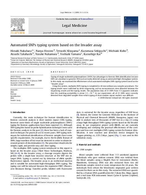 Pdf Automated Snps Typing System Based On The Invader Assay