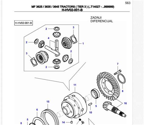 Massey Ferguson 3625 3635 3645 Od 2007 God Katalog Dijelova
