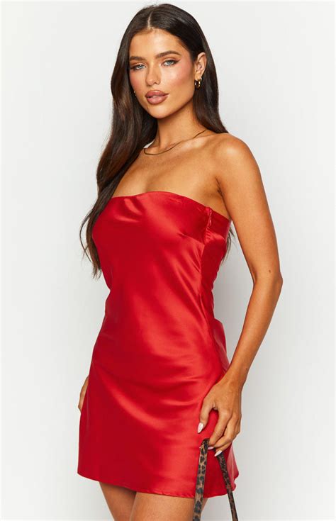 Ellie Red Strapless Mini Dress Beginning Boutique Us