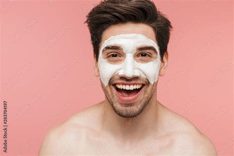 Beauty Portrait Of A Handsome Shirtless Brunette Man Stock Photo Adobe Stock