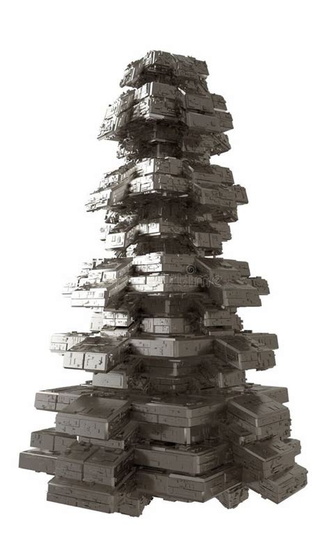 Design Of Architecture Metal Pyramidal Structure Similar To Spaceship Exterior Abstract Modern