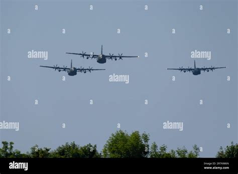 Raf Lockheed C 130 Hercules Transport Planes Farewell Tour Flypast Of 3