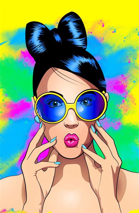 Latest Illustration Girl With Sunglasses Radobeillustrator