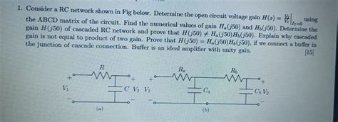 Solved Consider A RC Network Shown In Fig Below Chegg Com