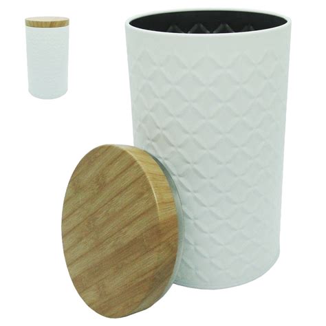Kit 3 Potes De Lata Redondo Branco Para Mantimentos Com Tampa Tipo