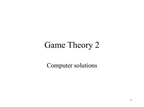Game Theory
