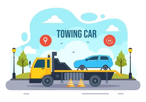 Premium Vector Auto Towing Car Illustration Using A Truck With