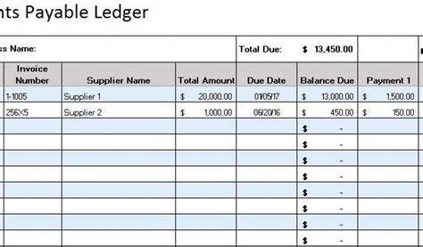 Purchase Ledger Template Free Accounting Templates In Excel Williamson