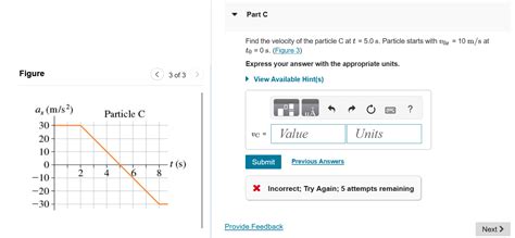 Solved Part Cfind The Velocity Of The Particle C At T S Chegg