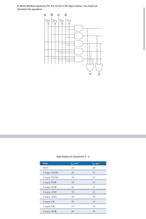 solved 1 write boolean equations for the circuit in the