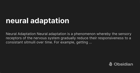 Neural Adaptation Obsidian Publish