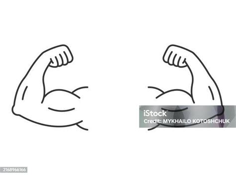 근육 팔 아이콘입니다 구부리는 이두박근 기호 근육 팔 로고 벡터 건강한 생활방식에 대한 스톡 벡터 아트 및 기타 이미지
