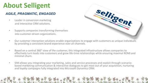 Extend Microsoft CRM Selligent PPT