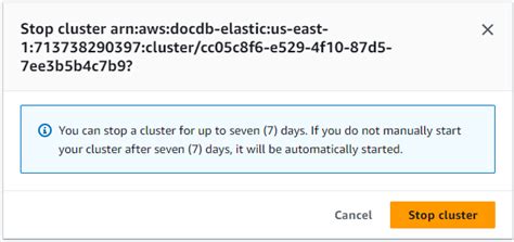 Stopping And Starting An Amazon DocumentDB Elastic Cluster Amazon