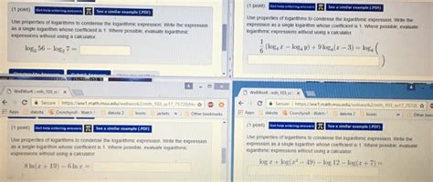 Solved Use Properties Of Logarithms To Expand The Logarthmic