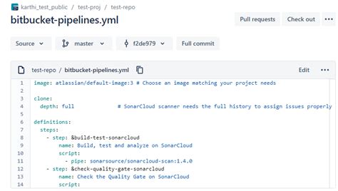 not getting sonarcloud analysis report on bitbucket cloud pull request