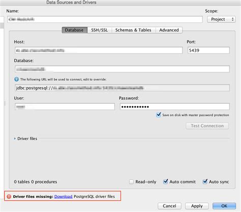 Amazon RedshiftのMac OS X向けGUIツールとしてIntellij IDEA Ultimate Editionの