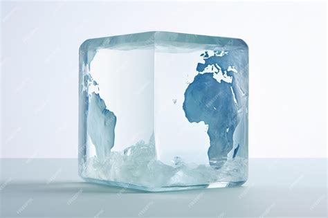 Premium Photo Earth Globe In Ice Cube On White Background Concept Of