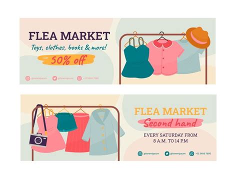 Cartel De Mercadillo De Segunda Mano Vector Gratis