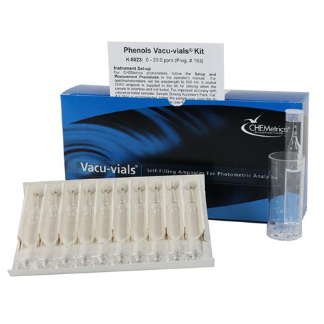 Phenols Vacu Vials® Test Kit 0 200 Ppm