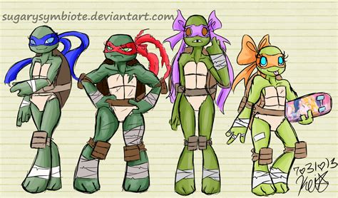 Tmnt Genderbend By Sugarysymbiote On Deviantart Tmnt Teenage Mutant