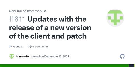 Updates With The Release Of A New Version Of The Client And Patch NebulaModTeam Nebula