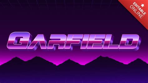 Garfield | Retro Futuristic 80s Font Style | Text Effect Generator