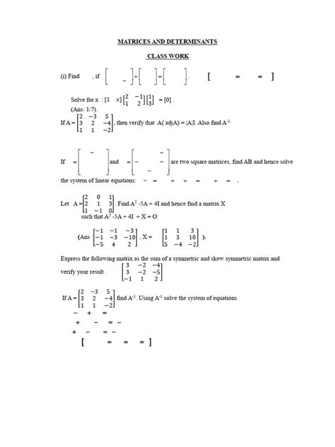 matrices pdf matrix mathematics determinant