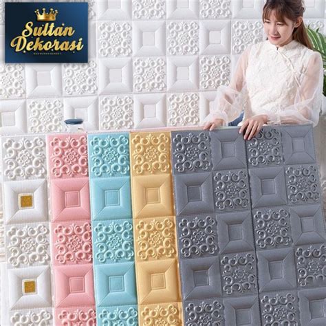 Jual BEST SELLER Wallpaper Dinding Stiker Wallfoam D Sticker Dekorasi Kamar Rumah Murah Motif