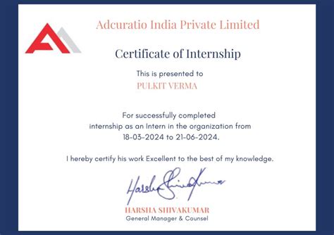 Pulkit Verma On Linkedin Internship Adcuratiomedia