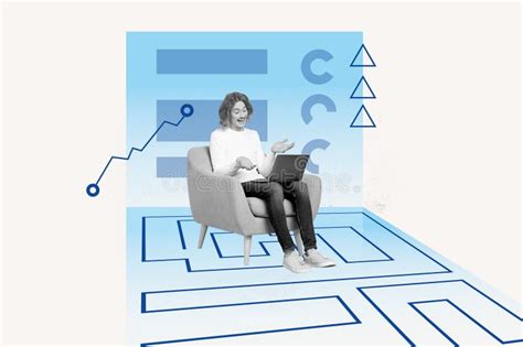 Composite Artwork Collage Of Blue Color Interface Stats Diagram Web
