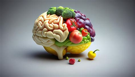Cerebro Humano Hecho De Frutas Y Verduras El Concepto De Alimentos