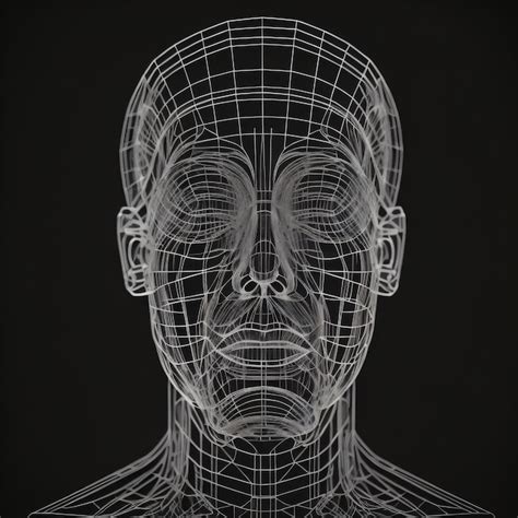 Premium Photo A Drawing Of A Human Face With A Grid Of Lines On It