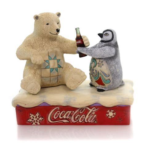 Jim Shore Coca Cola Polar Bear With Penguin Coke Christmas Figurine