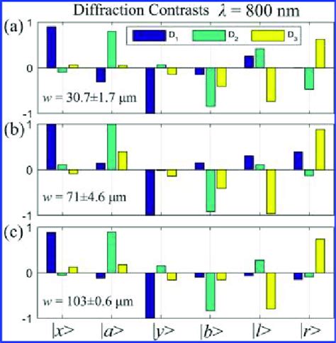 Measured Diffraction Contrasts For The Six Polarizations That Represent