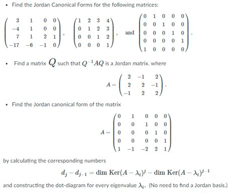 Solved 0 0 Find The Jordan Canonical Forms For The