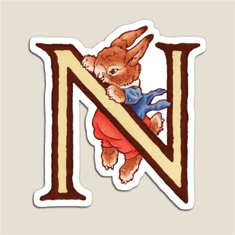Imán El Alfabeto Y Los Números De Los Niños La Letra N De