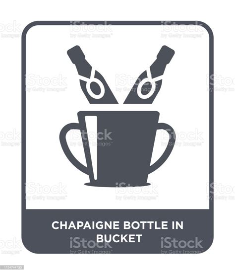 파티 컬렉션에서 Chapaigne 흰색 배경에 양동이 아이콘 벡터에서 병 양동이 가득 유행에 Chapaigne 병 아이콘 0명에