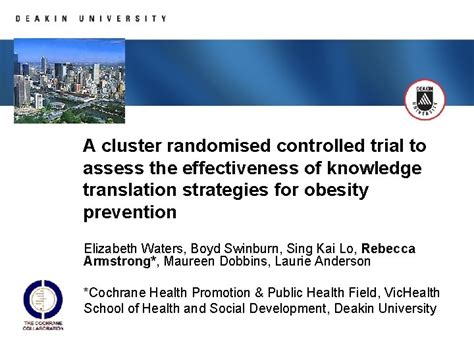 A Cluster Randomised Controlled Trial To Assess The