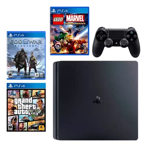 Console Sony Playstation Slim Tb Preto Jogo Parcelamento Sem Juros