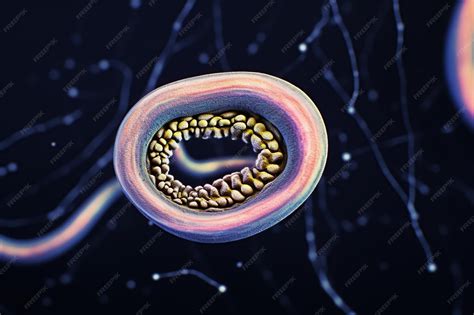 Premium Ai Image A Roundworm That Causes Toxocariasis Under A