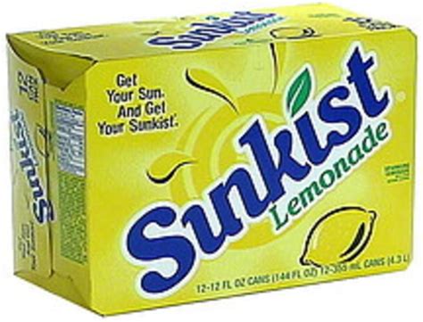 Sunkist Sparkling Lemonade 12 Ea Nutrition Information Innit