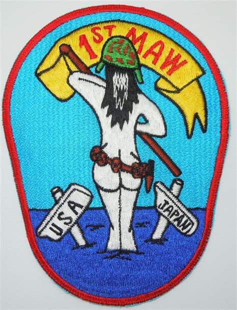 Original Usmc Vietnam War 1st Marine Air Wing Maw Japanese Made Patch
