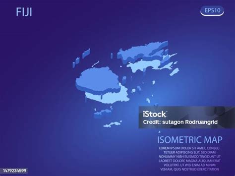 피지의 등각 투영 지도 파란색 배경에 현대적인 벡터입니다 인포그래픽을 위한 격리된 3d 아이소메트릭 개념 벡터 그림입니다 주당순이익 10 0명에 대한 스톡 벡터 아트 및